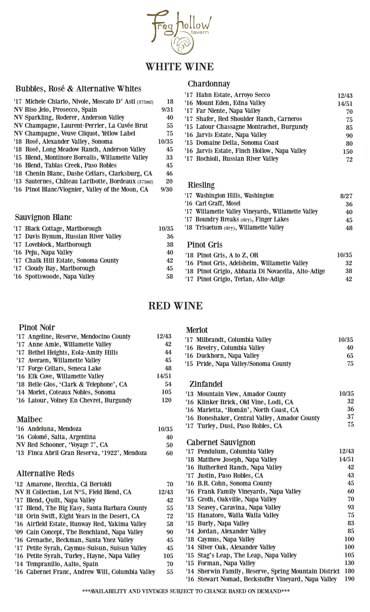 Frog Hollow Tavern – The New American Tavern