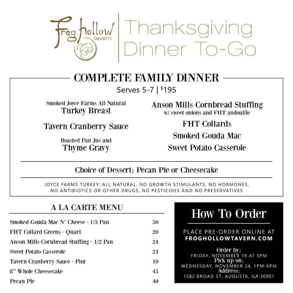 Thanksgiving Dinner – Frog Hollow Tavern