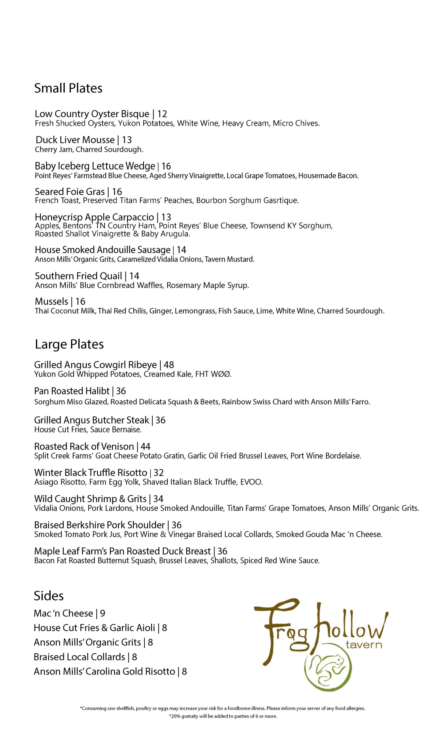 Frog Hollow Tavern – The New American Tavern